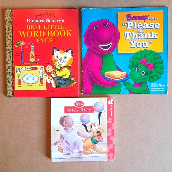 Disney, Golden Book, Barney | Toys | 3 Books Silly Baby Best Little ...